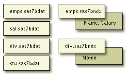 Index files and data set files